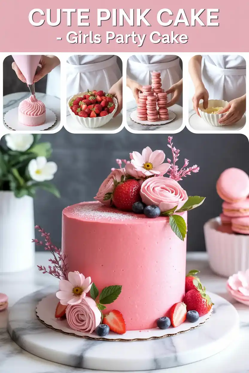 Cute Pink Cake - Girls Party Cake - Long Suppering Food Ideas
