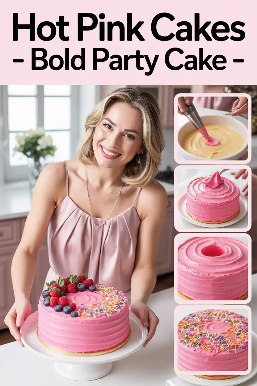 Hot Pink Cakes - Bold Party Cake - Long Suppering Food Ideas