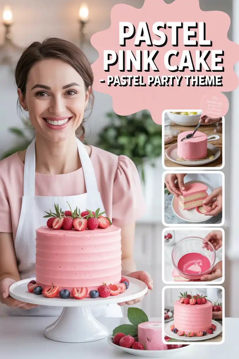 Pastel Pink Cake - Pastel Party Theme - Long Suppering Food Ideas