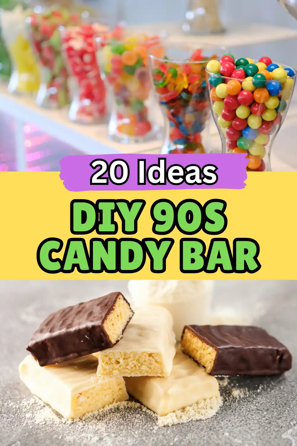 20 DIY Ideas for the Ultimate 90s Candy Bar - Long Suppering Food Ideas